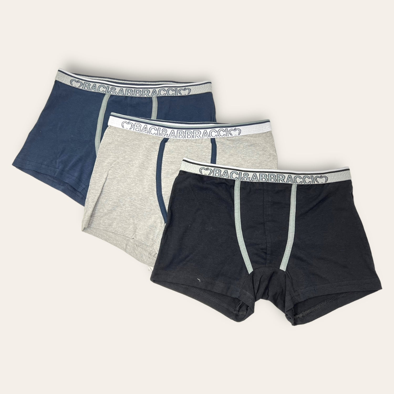 Baci&abbracci Pacco Da 6 Boxer Ragazzo Tinta Unita In Puro Cotone Elas ...