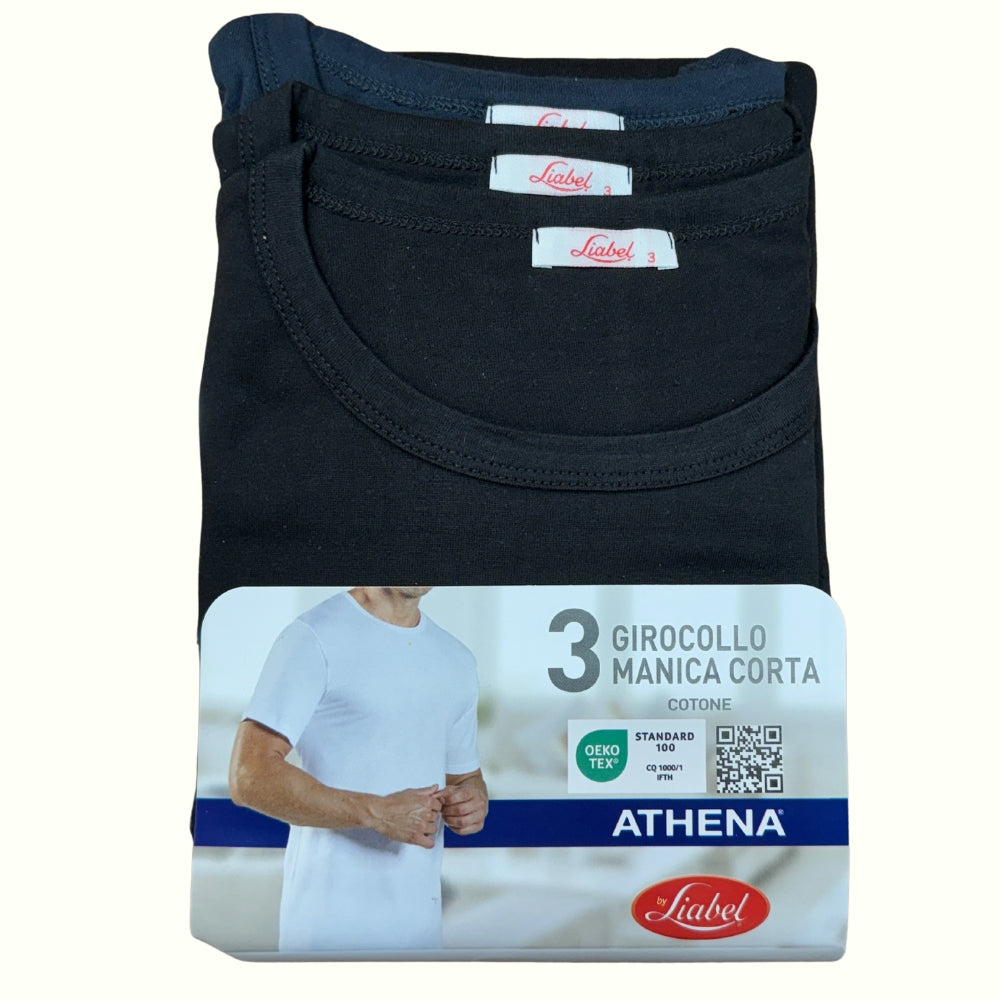 Liabel Set 3 Maglie In Cotone Girocollo Uomo - Bianche e Colorate ...